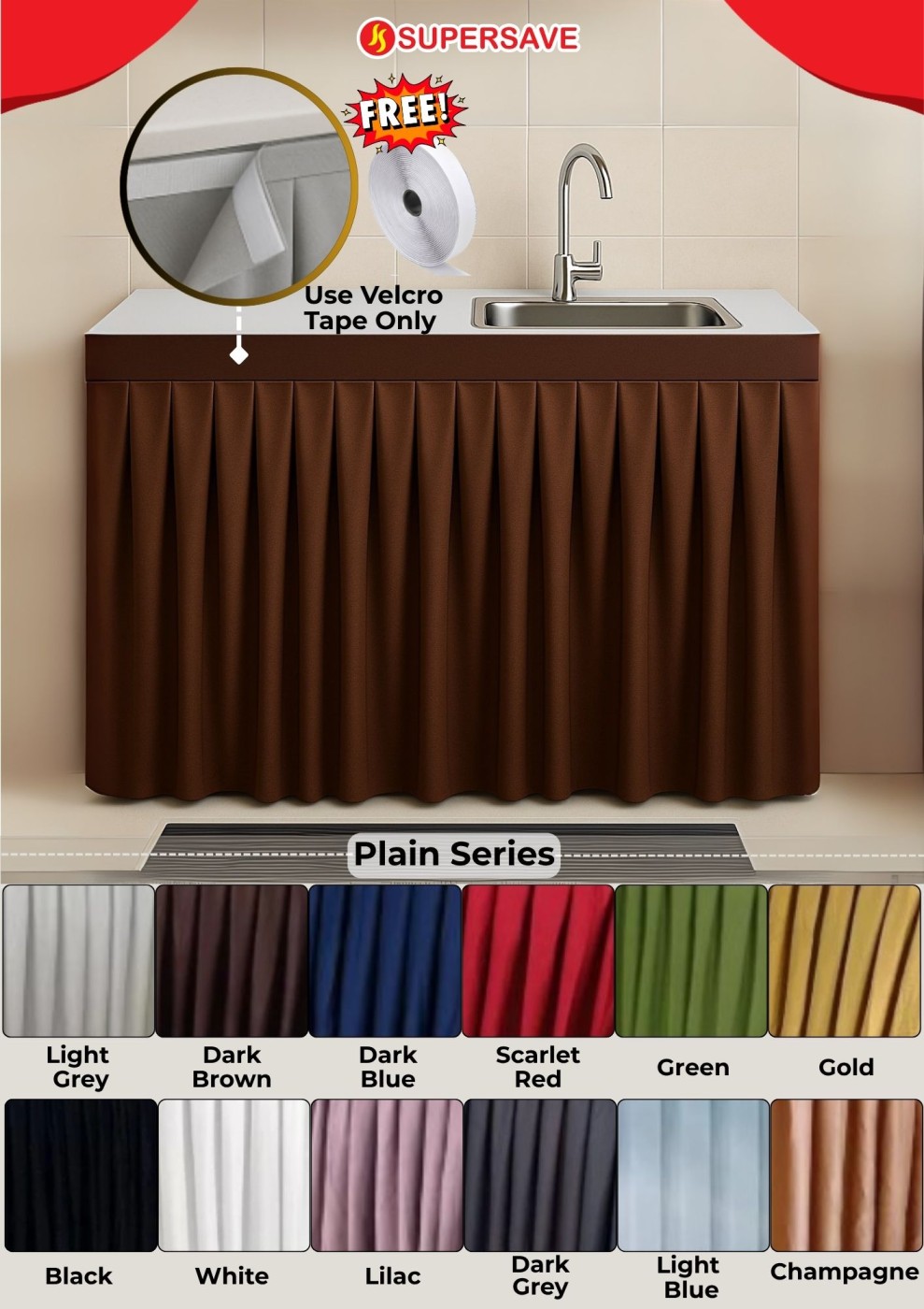 SUPERSAVE Skirting Dapur Table Top Sinki Kain Tutup Kabinet Dapur ...