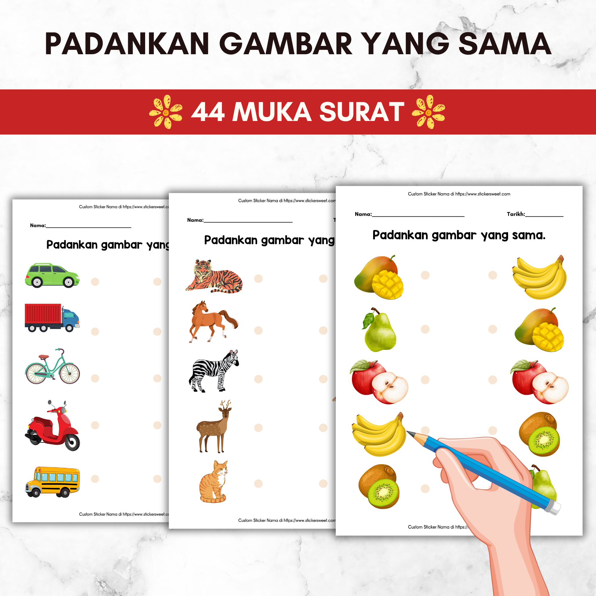 [PDF Softcopy] Latihan Prasekolah Mengenal Nombor BBM Buku Nombor 123 Tadika Kira Tambah ...