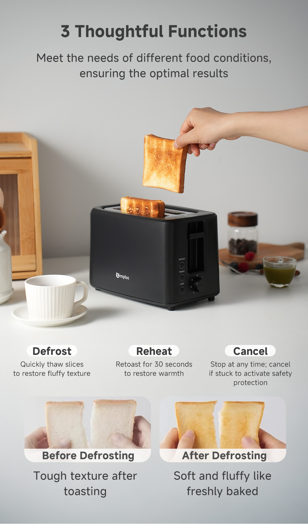 【New Launch】Simplus Multifunctional Toaster 7-Level Temperature Control ...