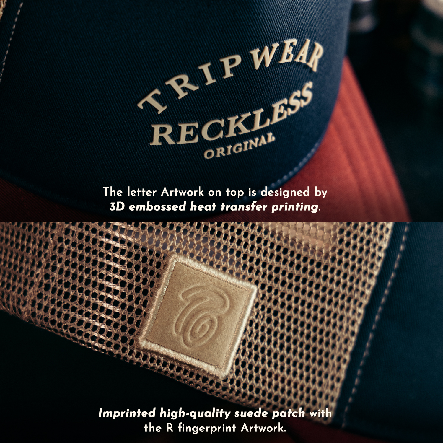 Reckless Life Style Cap - Cotton Khaki Fabric, Breathable Mesh Panel ...