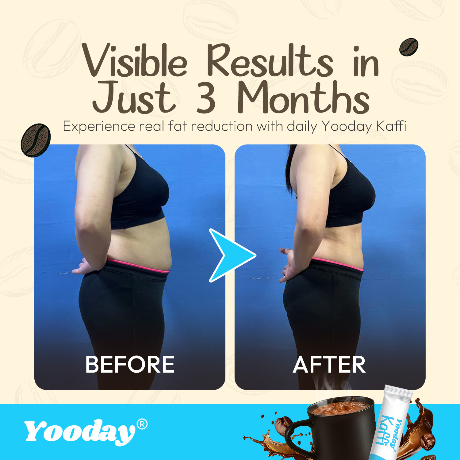 Yooday Kaffi Slimming Coffee Weight Loss Fat Burning Fitness Instant ...