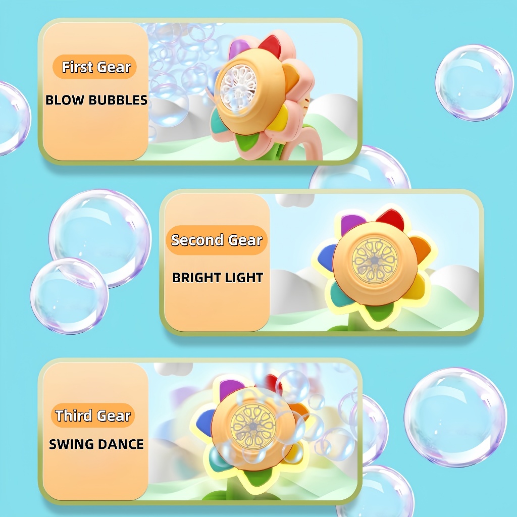 Sunflower Bubble Machine for Kids Automatic Flower Bubble Toy with ...