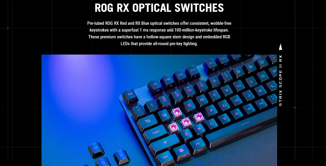 ROG Strix Scope II RX Mechanical Switches Gaming Keyboard -(Blue/Red ...