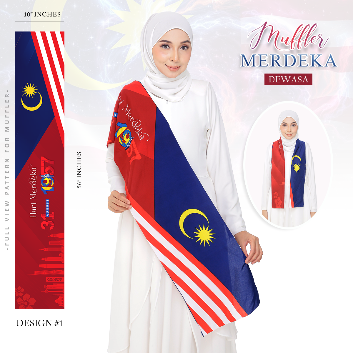 🔥 New Arrival Viral 🔥 Muffler Merdeka Malaysia - Dewasa by Modest Glam ...
