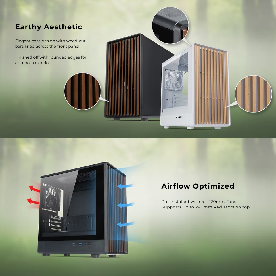 TECWARE TIMBER M TG | Micro-ATX Wooden Panel PC Casing | MID TOWER MATX ...