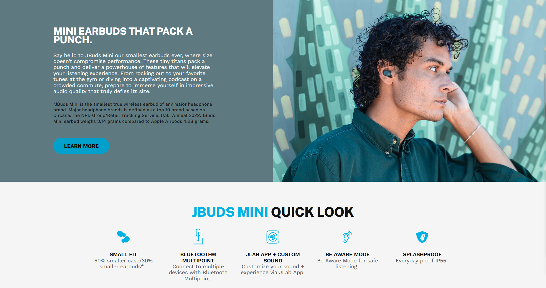 JLAB JBuds Mini True Wireless Earbuds (BLACK/TEAL/PINK/SAGE GRAY/MINT ...