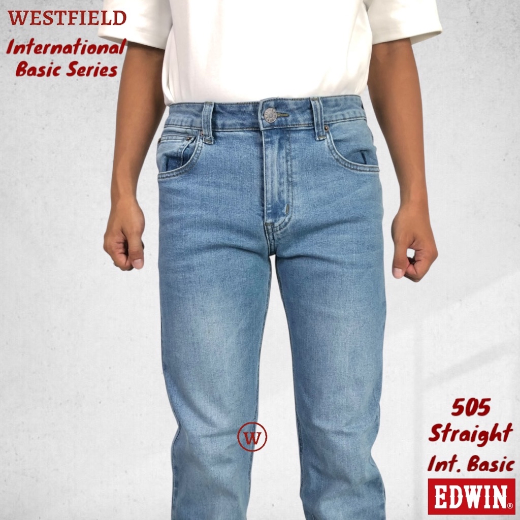 🔥Original🔥 EDWIN® Men’s 505 Stretchable Lt Blue Straight Cut Jeans ...