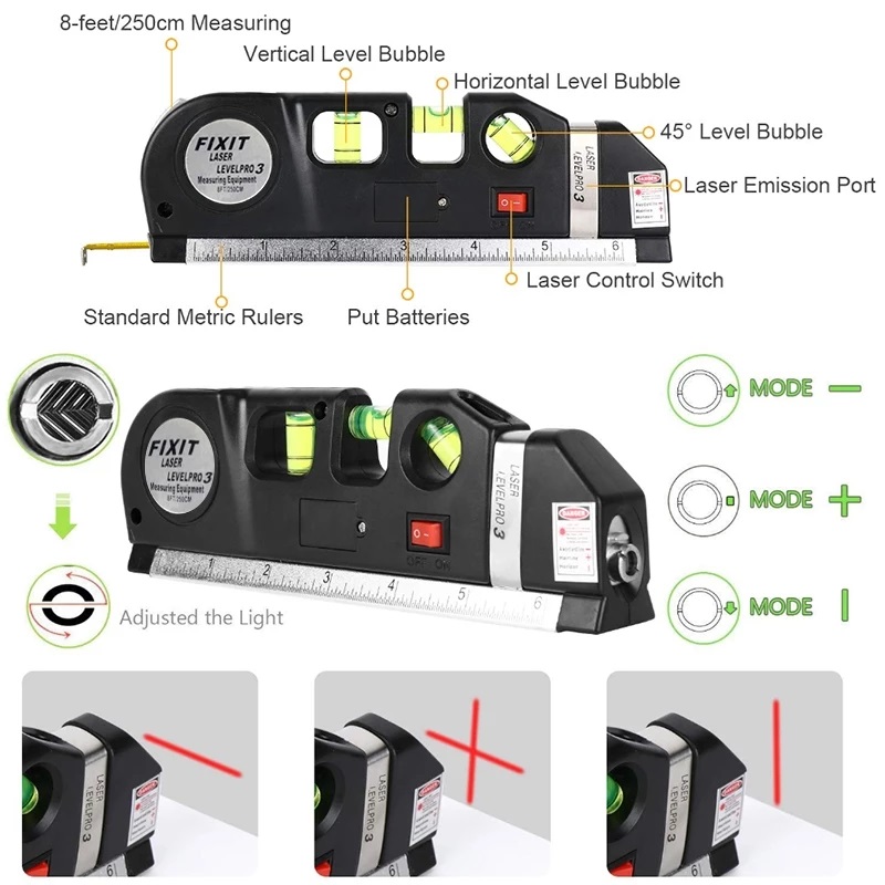 4 in 1 Infrared Laser Level With Tripod Horizontal Vertical Cross laser ...
