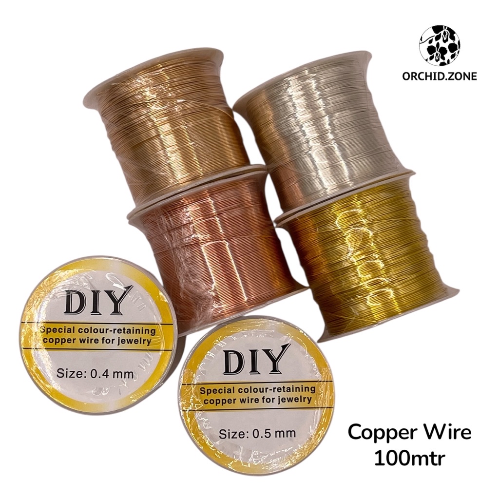 [READY STOCK] 100mtr 0.4/ 0.5mm DAWAI COPPER WIRE FOR JEWELRY FLOWER ...