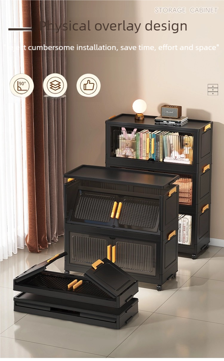 Storage box Foldable storage cabinet Clothes storage cabinet Black new ...