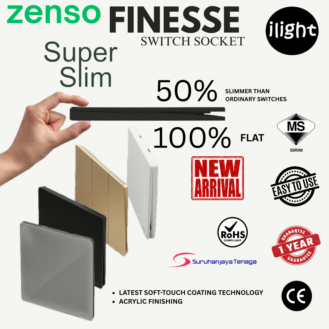 Zenso Finesse 1G 2G 3G 4G Doorbell 13A Flat Multi 20A 15A Round Pin ...