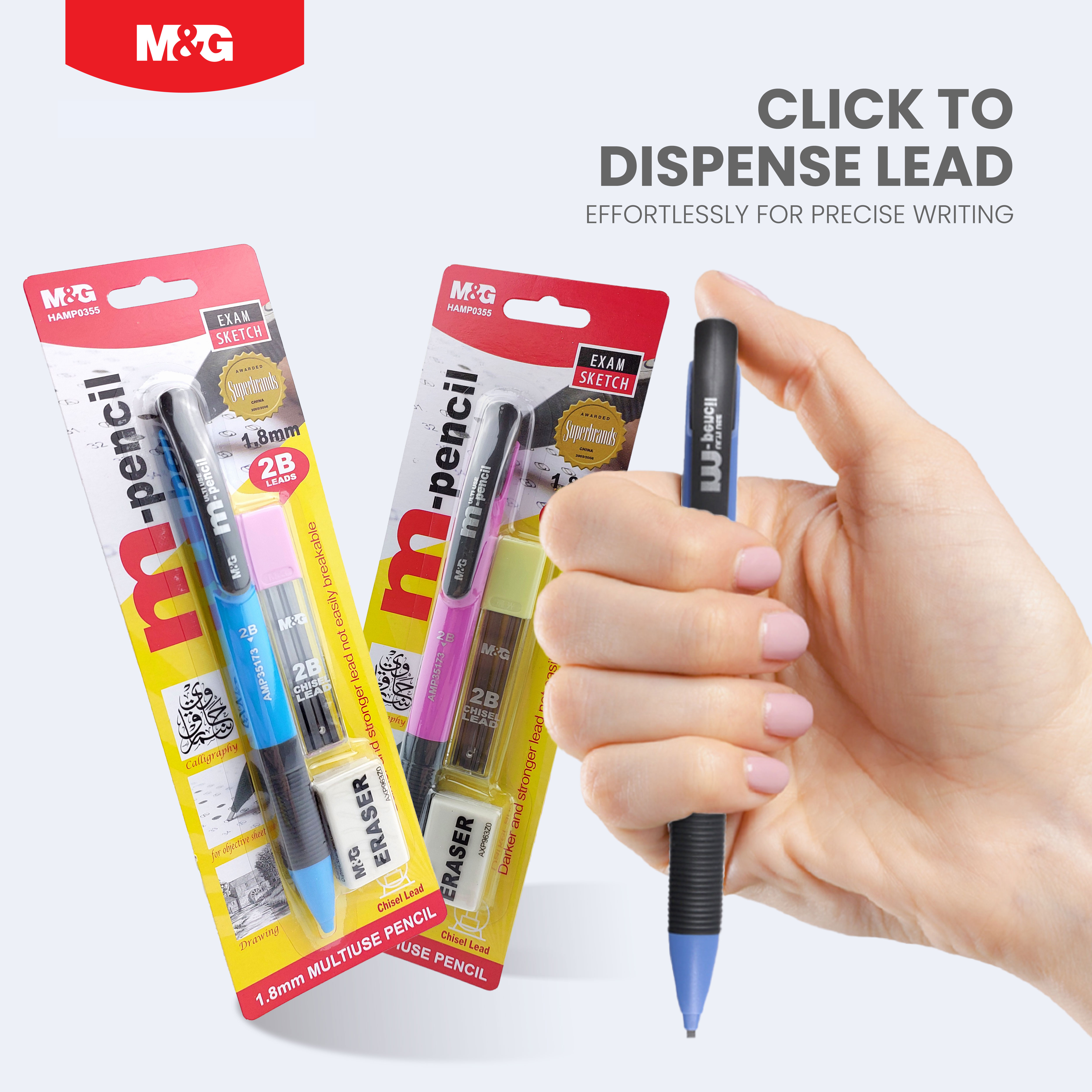 Pensel Mekanikal Serbaguna M&G + 1 Kotak Isian – 2B 1.8 Multi-Use ...