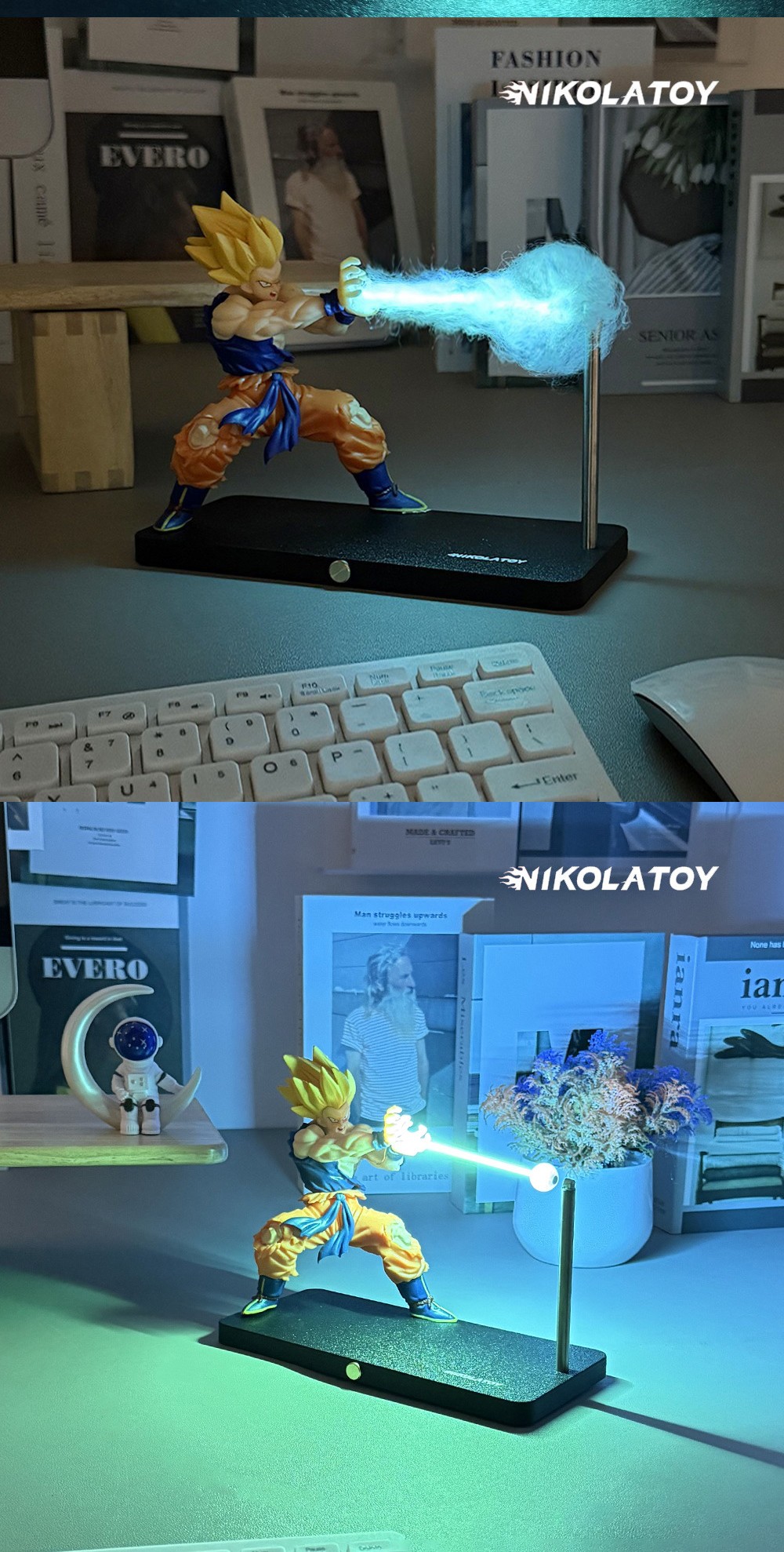 Dragon Ball Vegeta Son Goku Night Light Anime Touch Kamehameha Magnetic ...