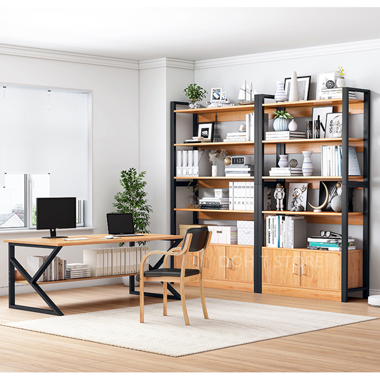 Modern Wood Home Office 80/120cm Bookcase Shelves Cabinet Door Storage ...