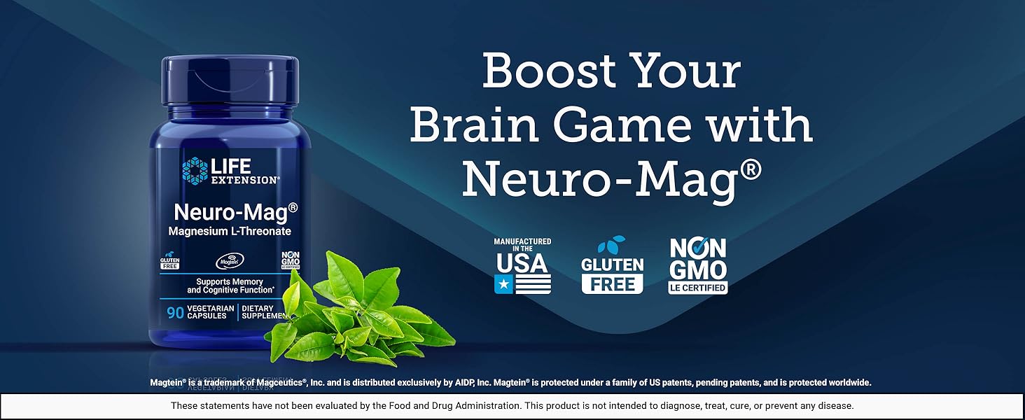 [Life Extension] Neuro-Mag, Magnesium L-Threonate, 90 Vegetarian ...