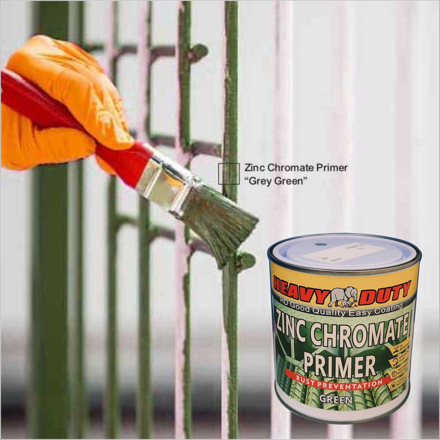( 5L ) HEAVY DUTY ZINC CHROMATE PRIMER ( GREEN COLOUR ) FOR METAL ...