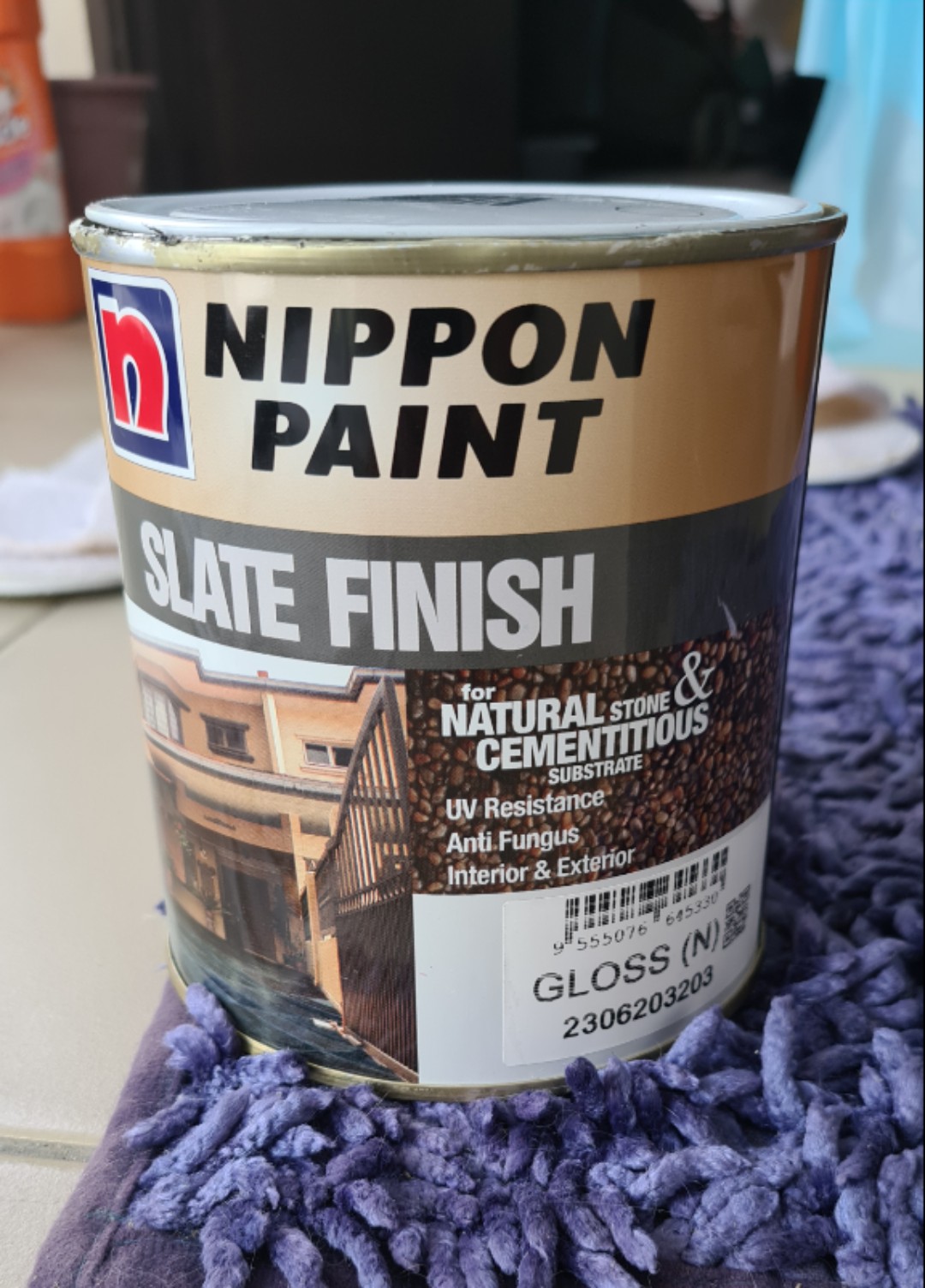 5L NIPPON PAINT SLATE FINISH (GLOSS) or Pebble Wash Sand Stone Garden ...