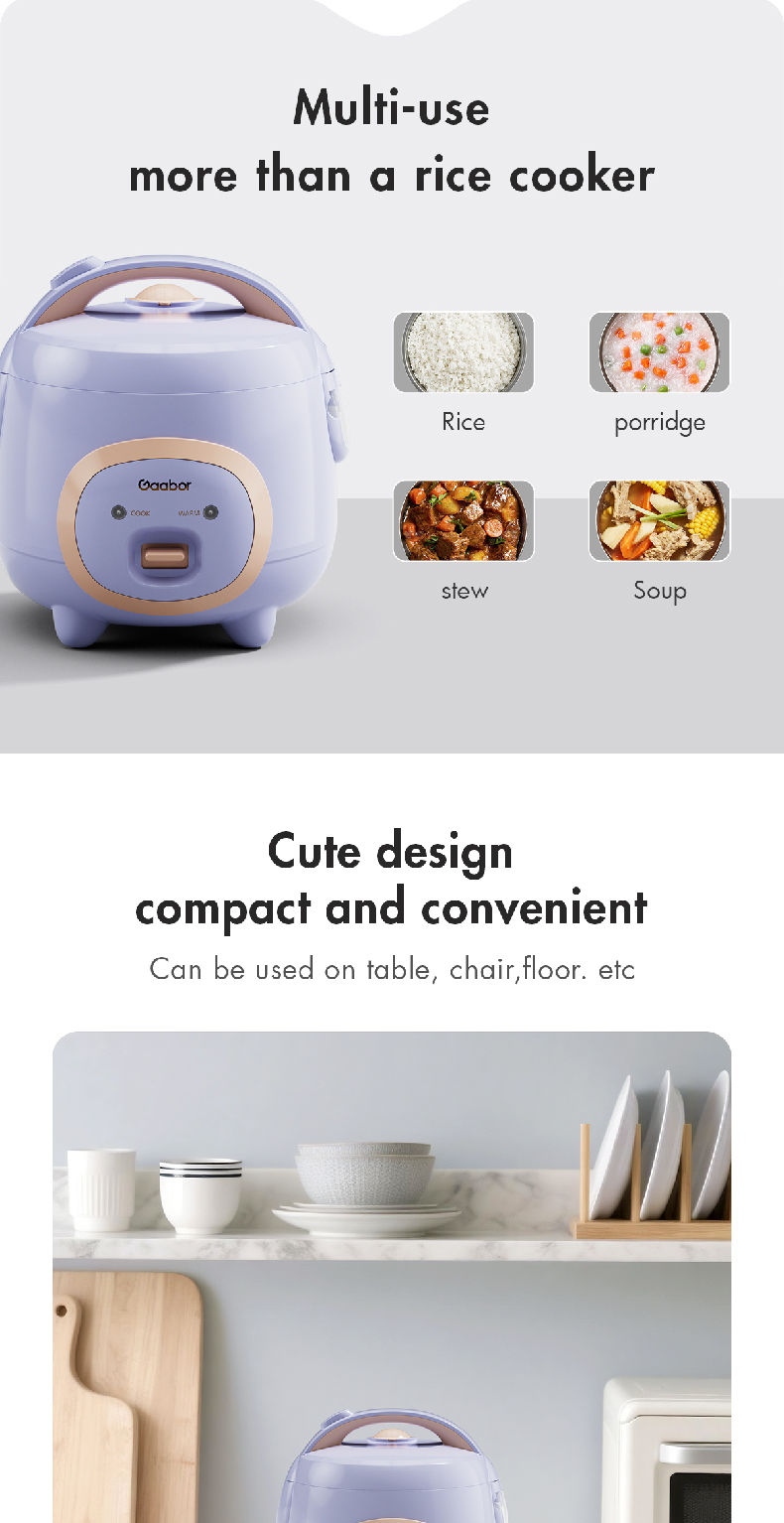 Gaabor Homepro 2.5L Mini Mechanical Rice Cooker Multi Fast Cooking Non ...