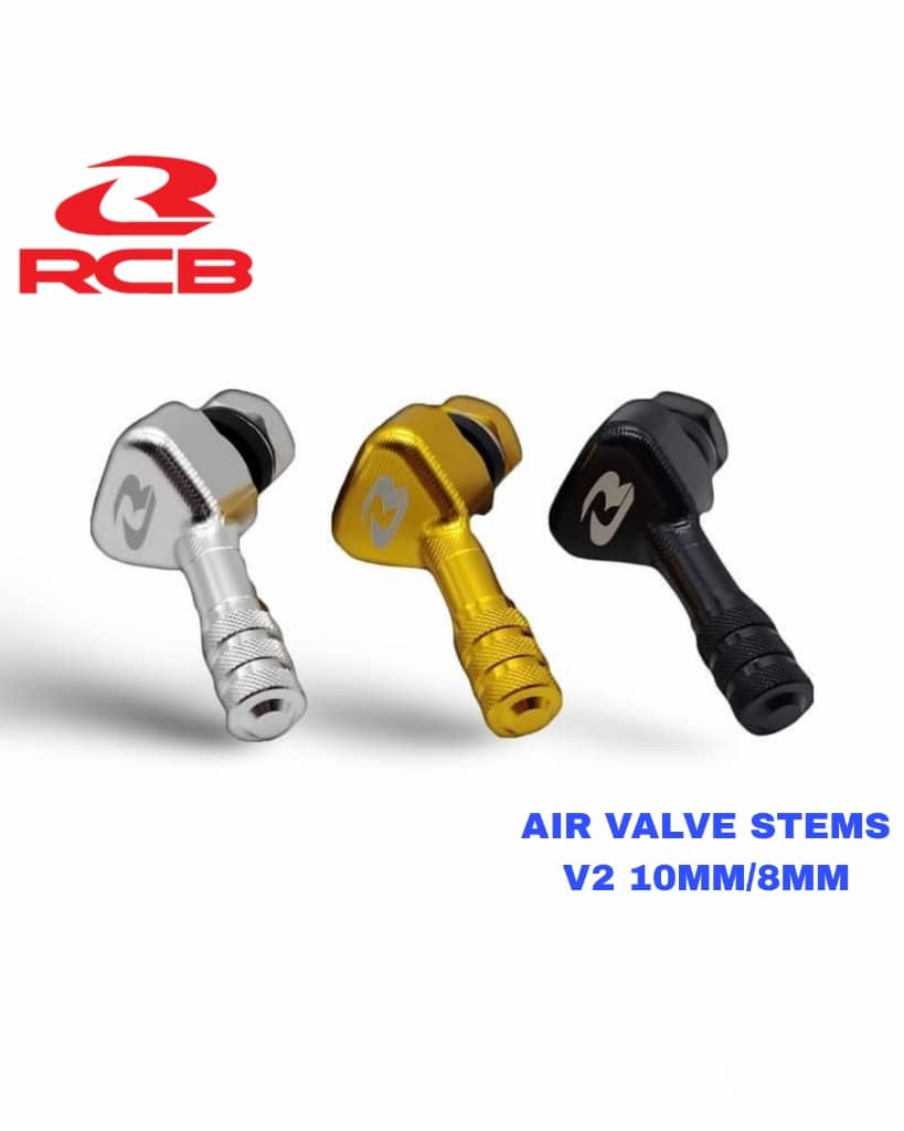 RCB AIR VALVE STEMS TANK V2 CNC TUBELESS VALVE SET 10MM / 8MM LONG ...