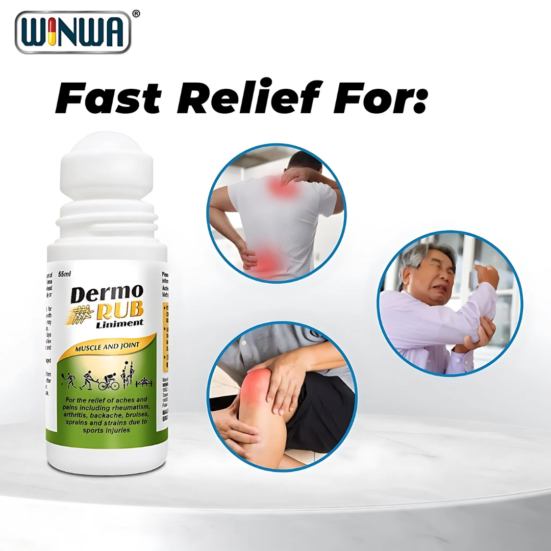 WINWA Dermo Rub Roll On Liniment 55ML (For Muscle & Joint Pain ...