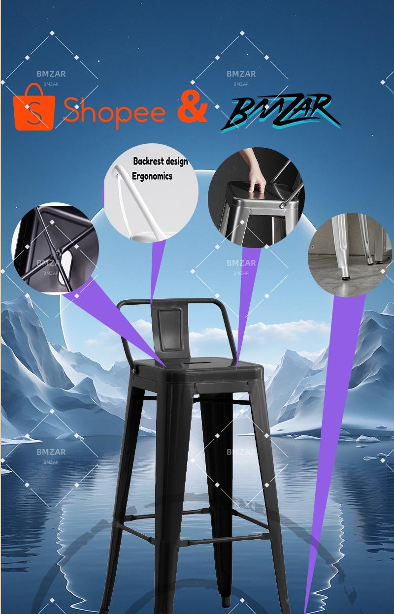 𝐁𝐌𝐙𝐀𝐑 𝙄𝙣 𝙎𝙩𝙤𝙘𝙠 Kerusi Makan Besi Dining chair Iron Low Stool With High ...