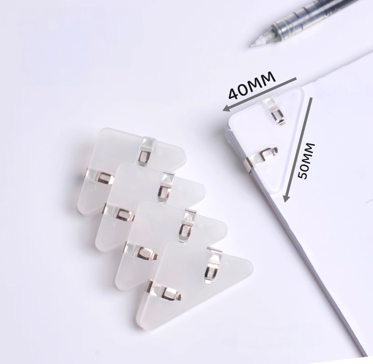 Plastic Corner Binder Clip 1PC Book Side Clip Triangle Paper Book Clip ...
