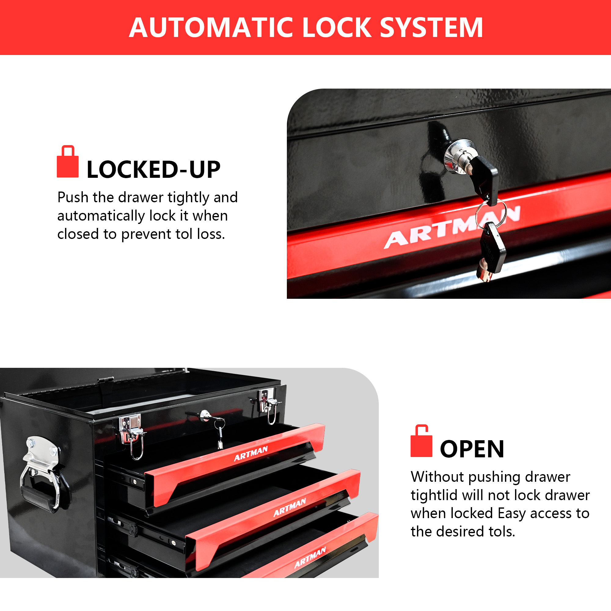 ARTMAN CD2003 3 DRAWER PORTABLE TOOL CHEST | Shopee Malaysia