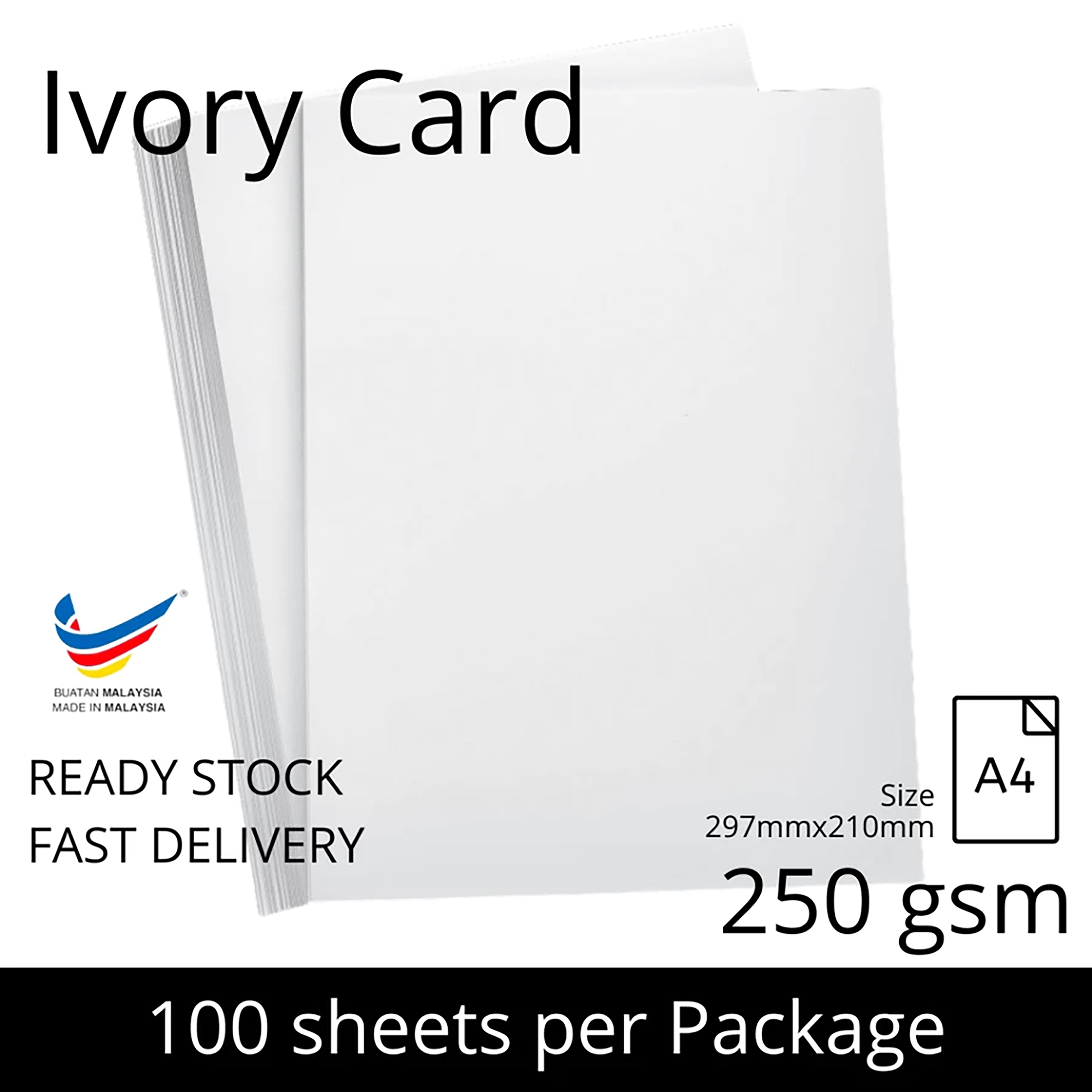 180/210/230G/250GSM Ivory Card Art Card 2 Side A4/A5 Size 100 Sheets ...