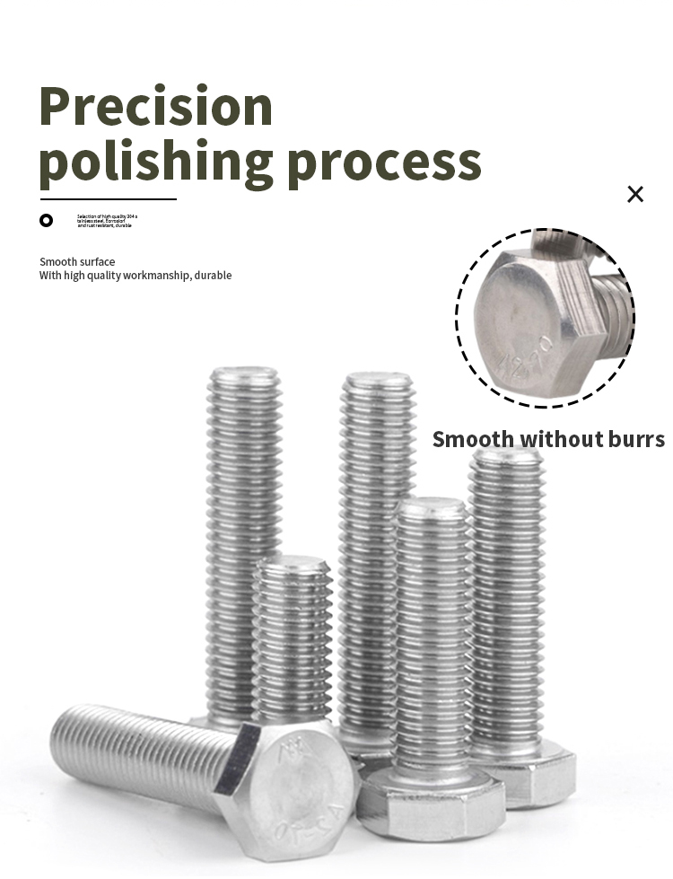 M5 M6 Hex Bolt 304 Stainless Steel DIN933 Screw Skru Spanner Hexagon ...