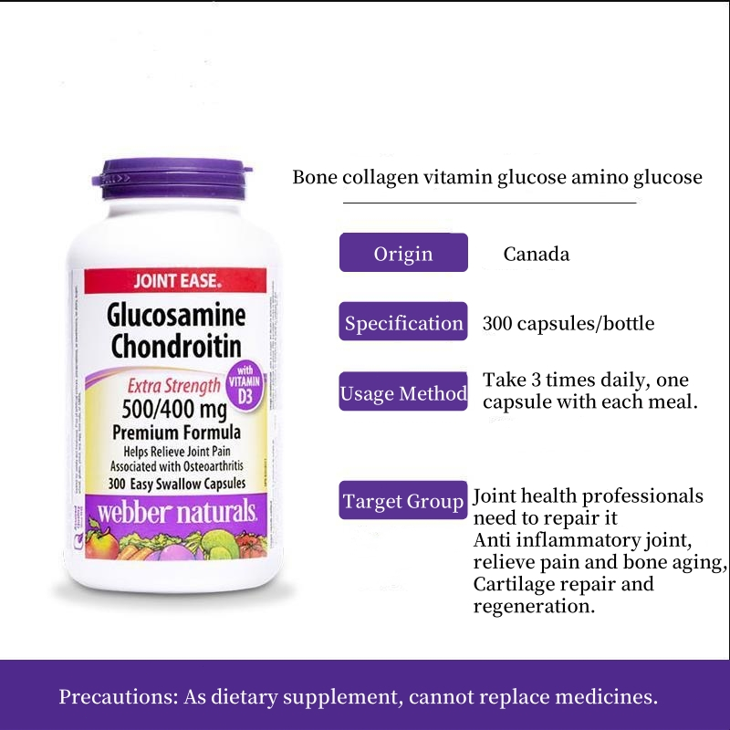 Webber Naturals Glucosamine Chondroitin 300caps Vitamin D3 Supplement ...