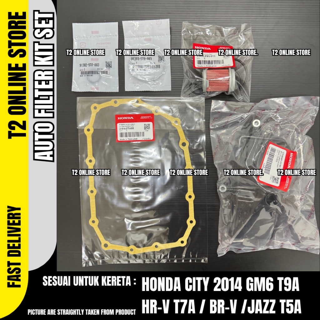 T2 AUTO FILTER KIT SET HONDA CITY 2014 GM6 T9A, HR-V T7A, BR-V, JAZZ ...