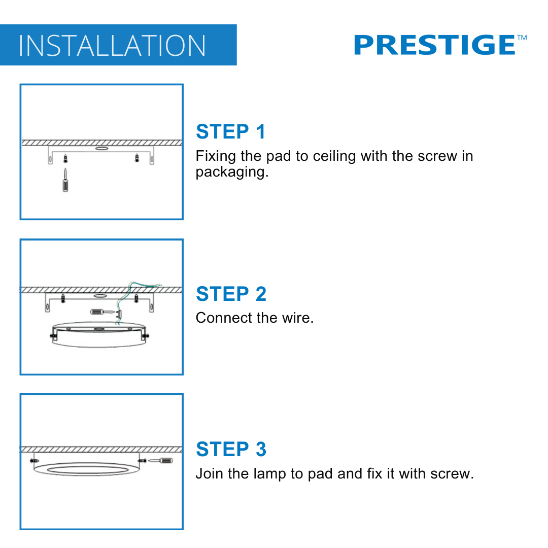 MEGAMAN / PRESTIGE Panel LED Light Surface Panel Downlight Lampu Siling ...