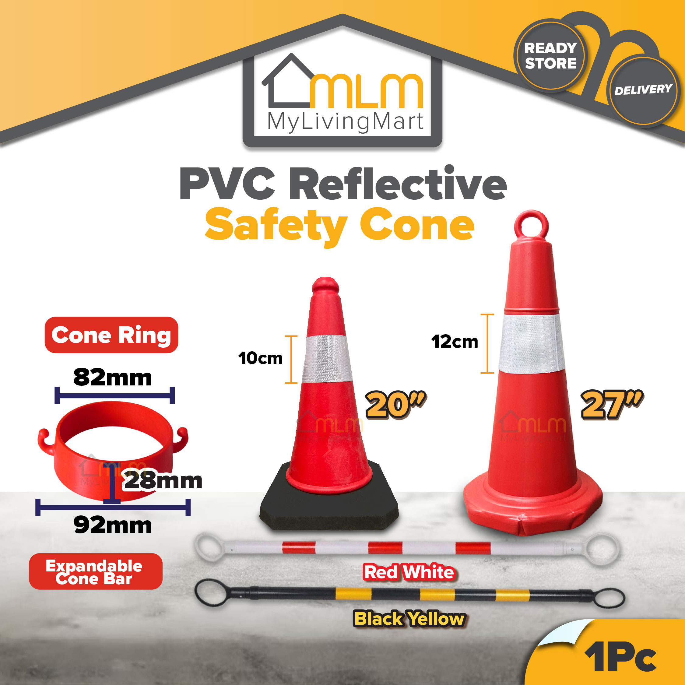 PVC Reflective Signal Warning Safety Cone Reflective Line Traffic Cone ...