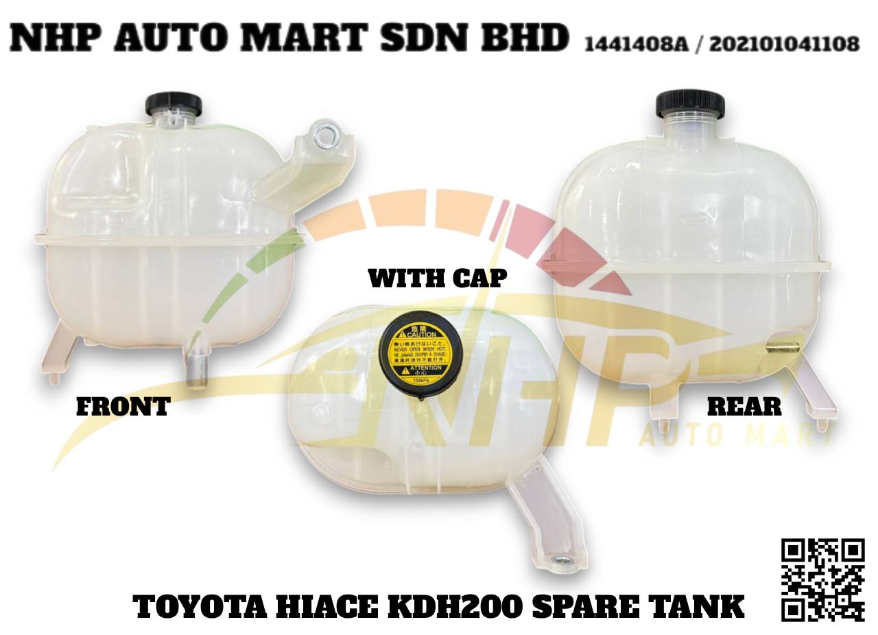 TOYOTA HIACE VAN KDH200 RADIATOR SPARE TANK WITH CAP / COOLANT TANK ...