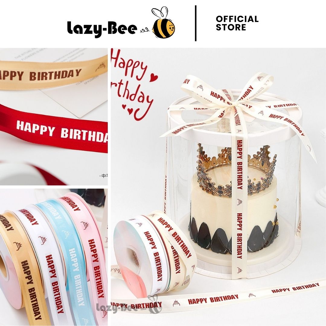 LAZY BEE Happy Birthday Party Ribbon Selamat Hari Jadi Reben Riben ...