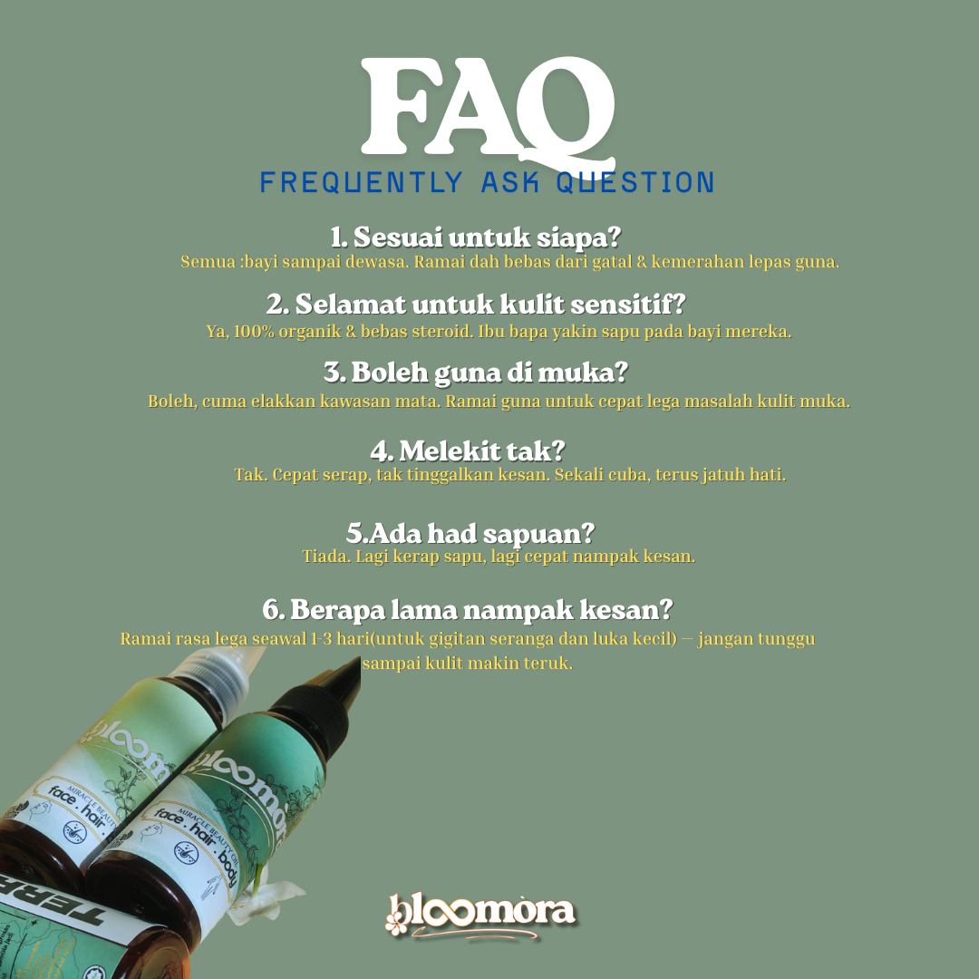 Minyak Organic Rawat Eczema Psoriasis Ruam Kulit Gatal Face Hair and ...