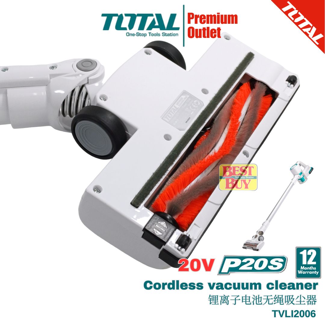 TOTAL Tools 20V series Cordless vacuum cleaner w/ 1 pc 2.0Ah Battery ...