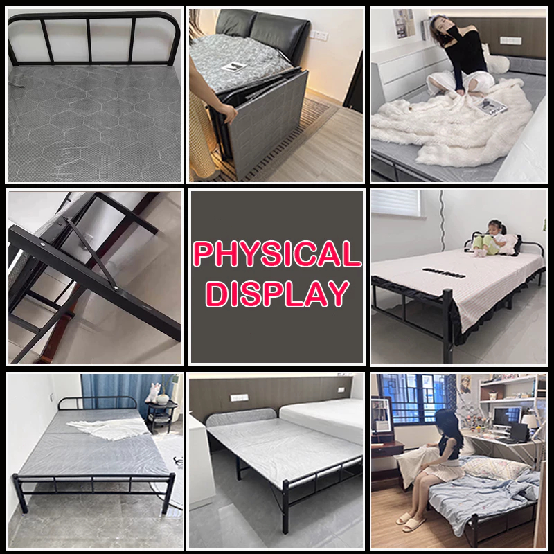 UPSEN Folding Bed Frame Katil Lipat Katil Besi Super Single Bed ...