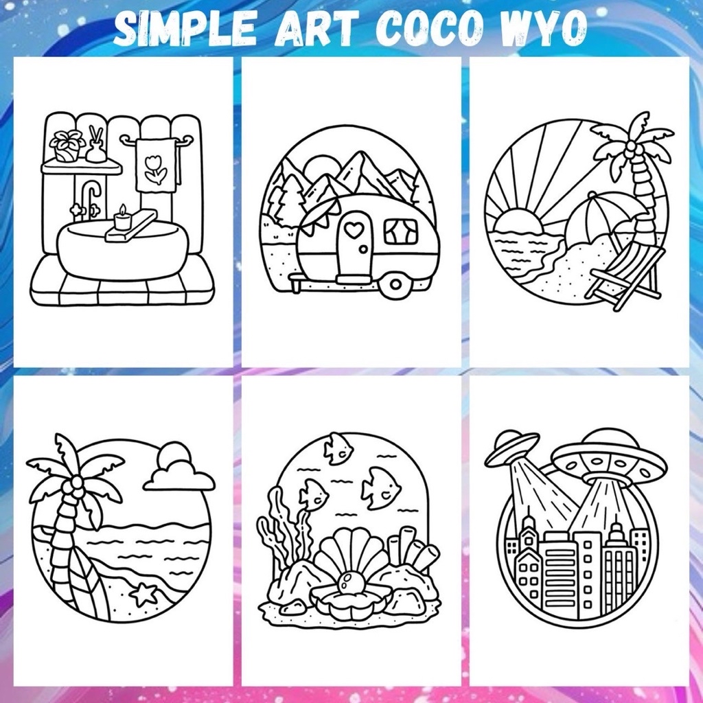 SIMPLE ART BOLD EASY COLORING BOOK 52 PAGES‼️ BUKU MEWARNA & KERTAS ...