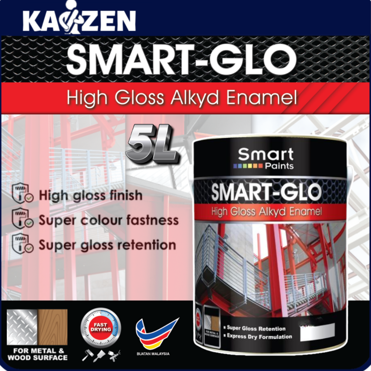 SMART PAINT High Gloss Alkyd Enamel Smart-Glo ( 5 Litre ) | Shopee Malaysia