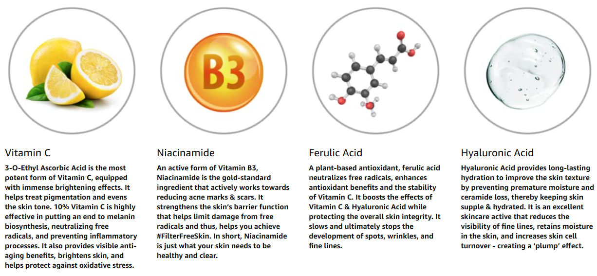 The Derma Co 10% Vitamin C Face Serum Fades Spots, Reduces Pigmentation ...