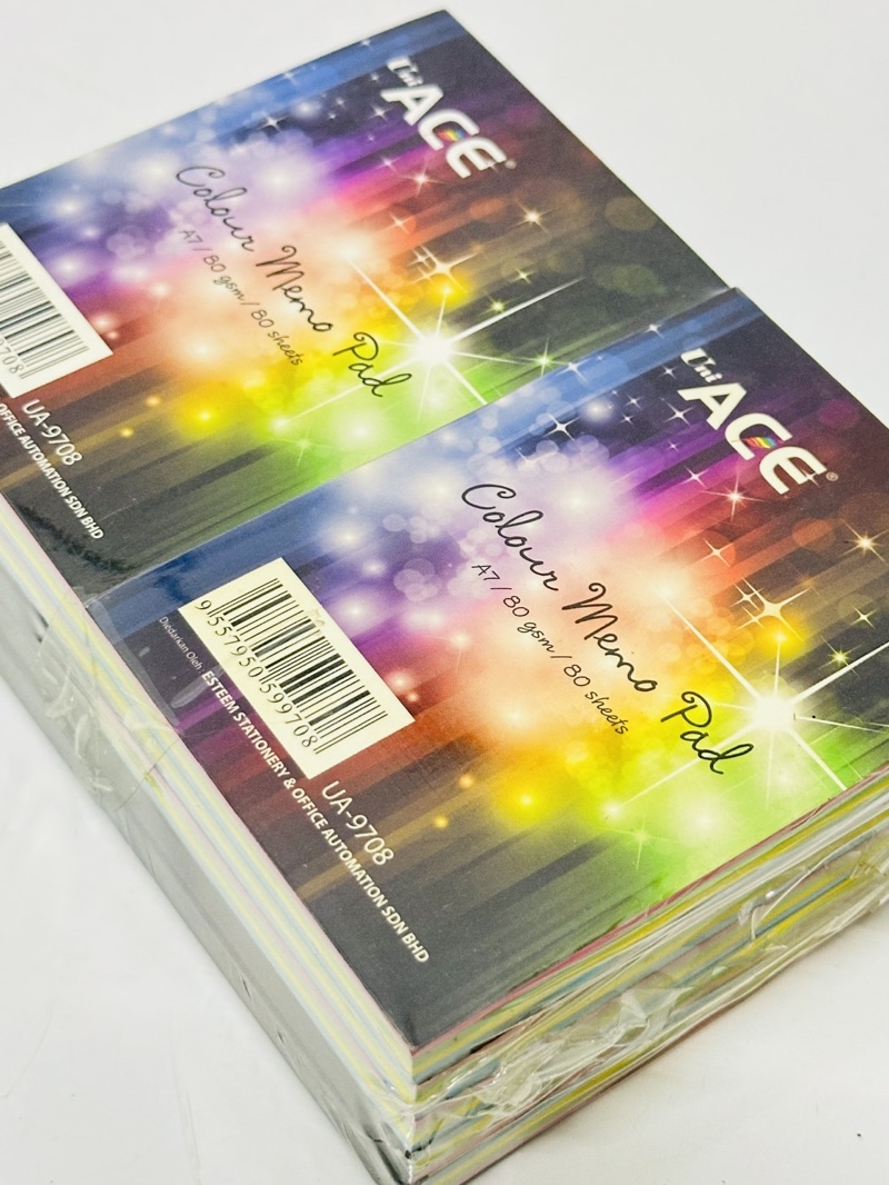 UNI ACE Color memo pad UA-9708 A7/80gsm/80sheets (10 books) | Shopee ...