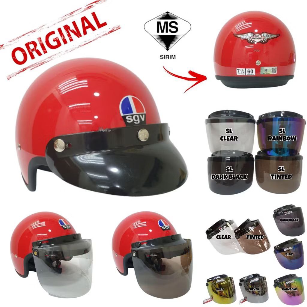 cm+Motor SGV Wings Half Helmet Original Motorcycle SIRIM Approved With ...