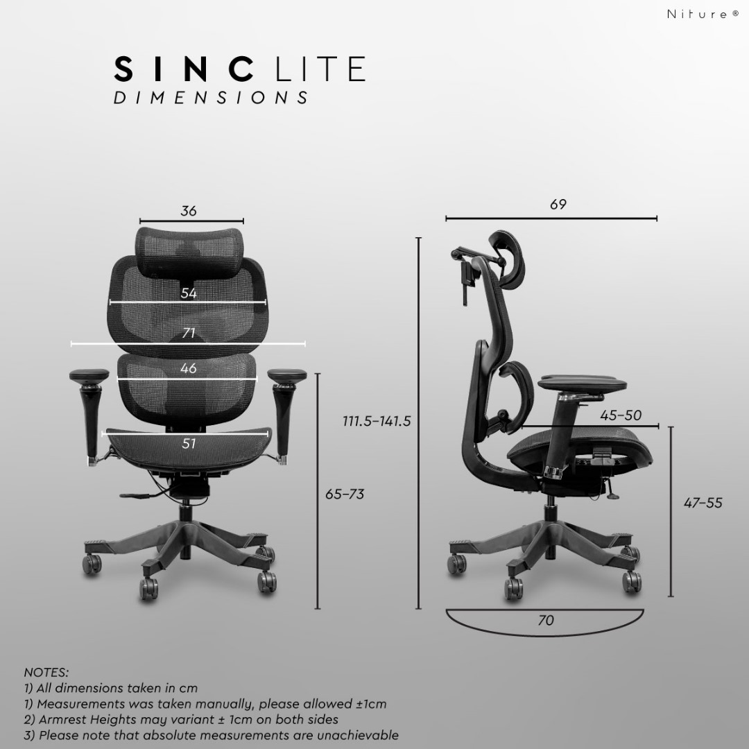 Niture SINC LITE Ergonomic High Back Chair Mesh Chair Office Chair ...