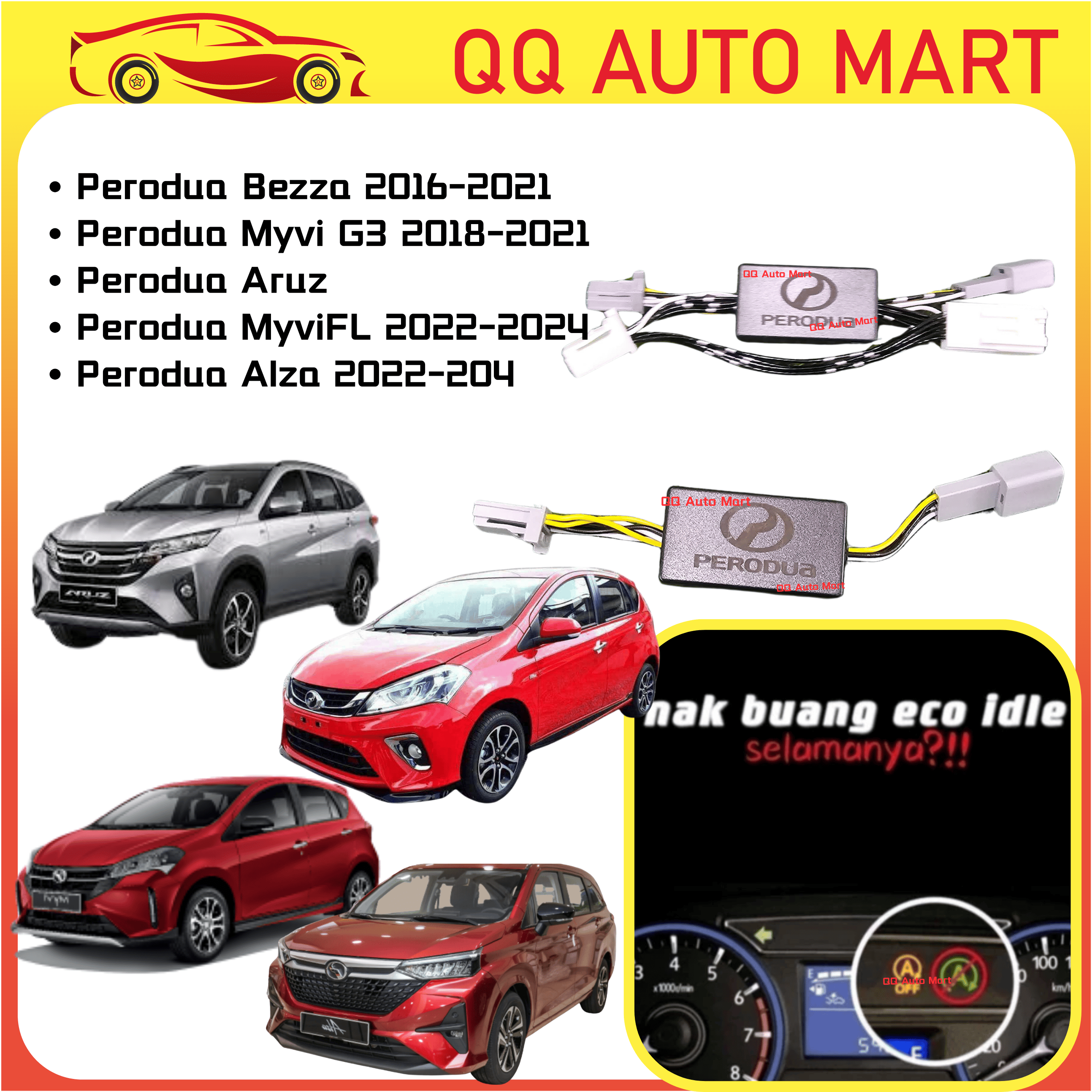 Perodua Myvi Bezza Aruz ECO Idle Bypass Socket Cable OFF ECO Mode Start ...