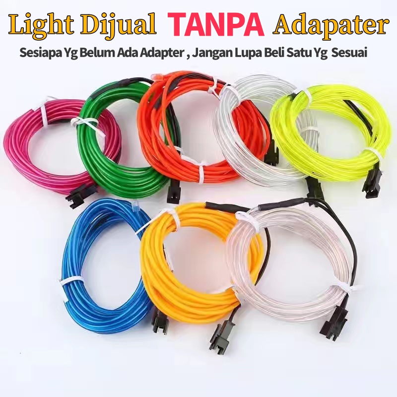 2.8mm EL Wire Neon Light Iron Core Flexible LED Neon Glow Light For DIY ...