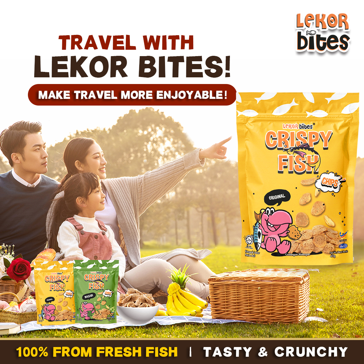 [HALAL] Lekor Bites Crispy Fish | Keropok Lekor Ikan Original (40g ...