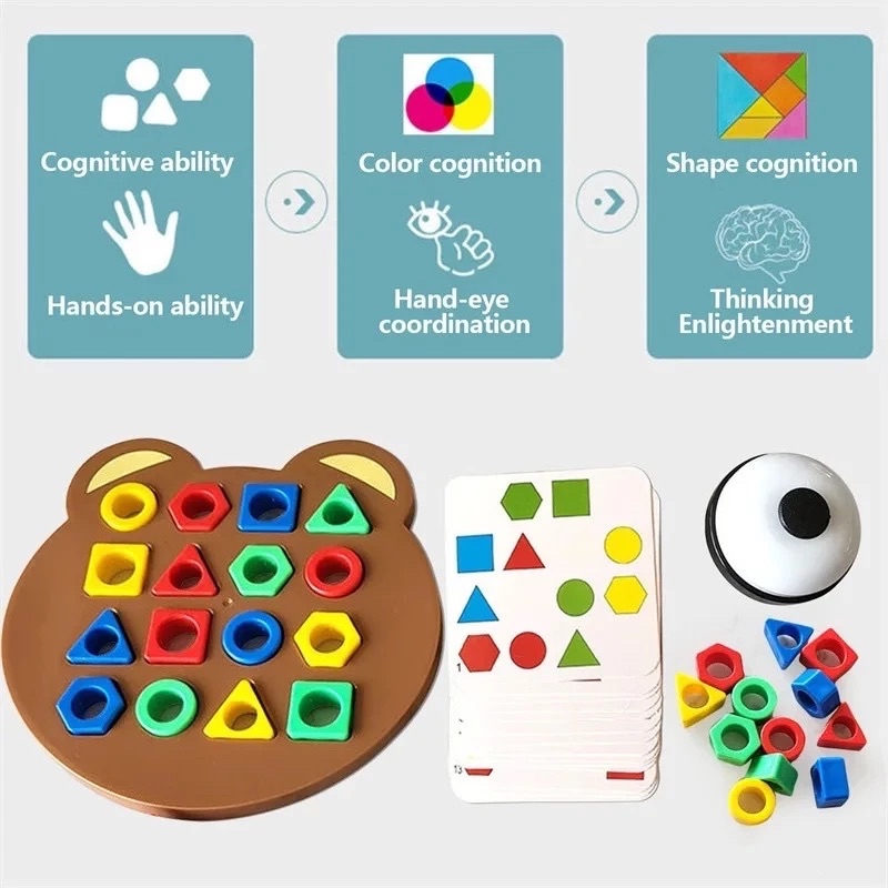 Montessori Children Geometry Shape Matching Toy Kids Concentration ...