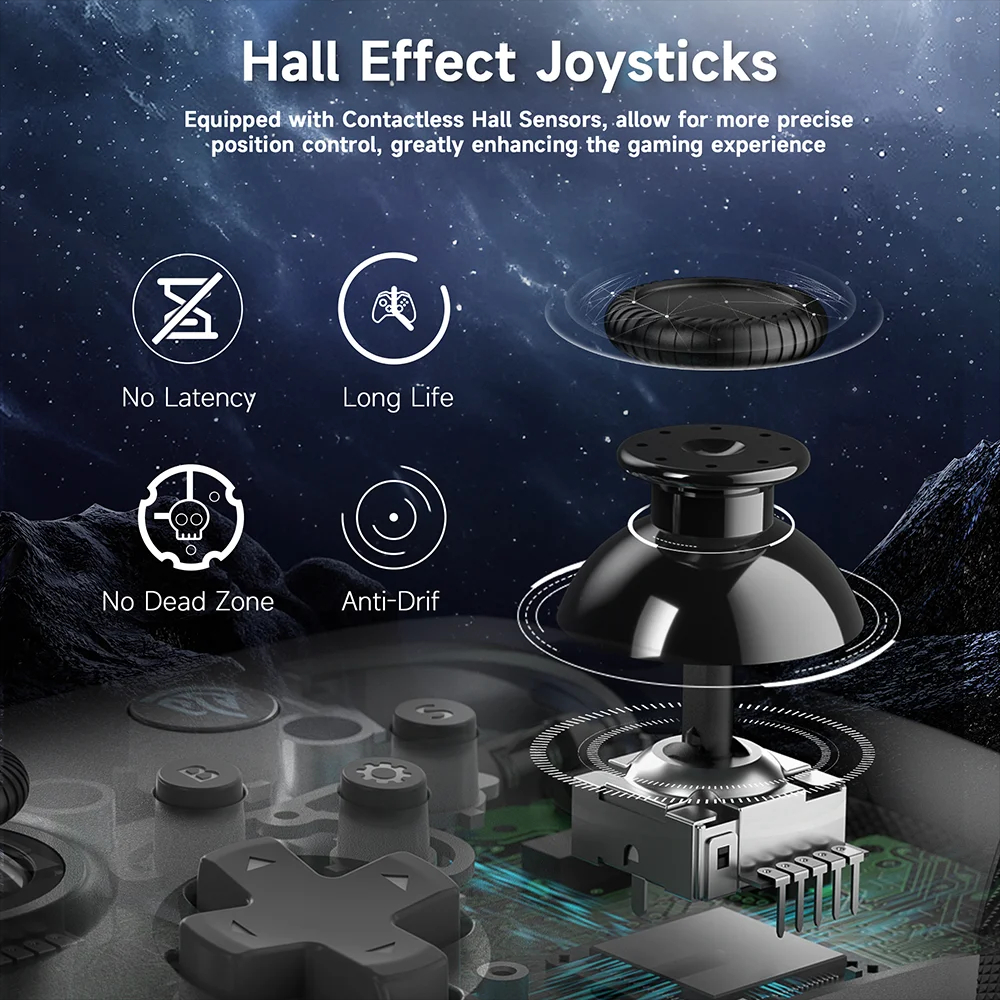 EasySMX X10 Wireless Gaming Controller, Mechanical Gamepad for PC, Switch, Phone, Smart TV, Hall ...