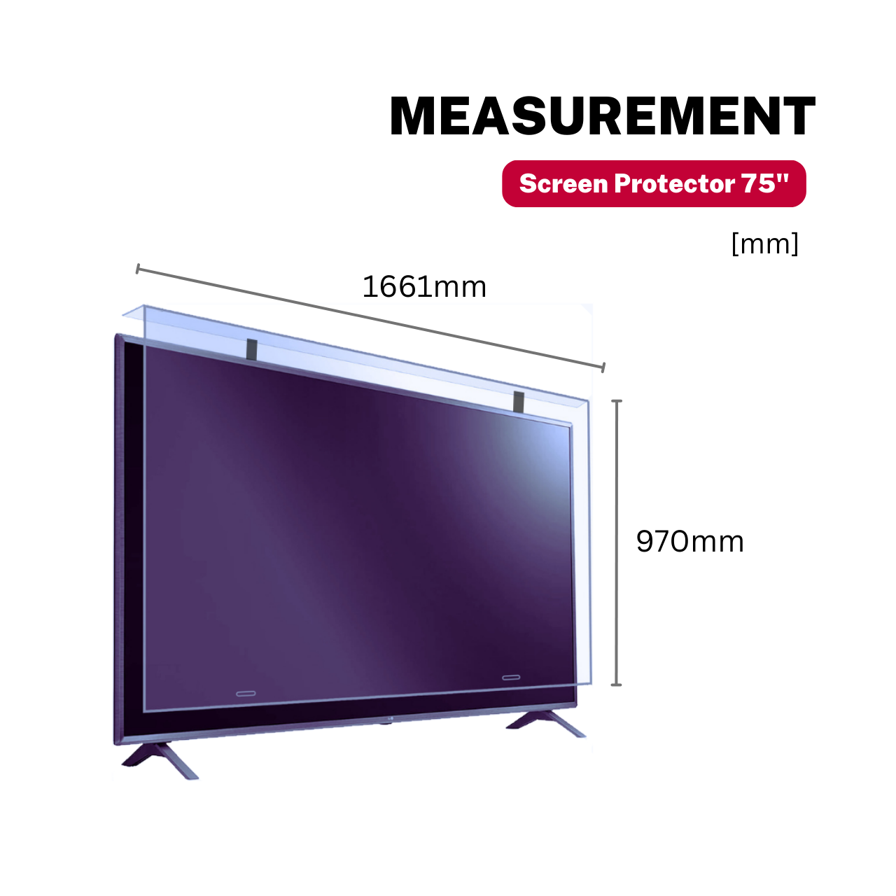 MEGRA 75'' / 70" / 65'' / 55'' / 50'' Screen Protector TV Anti-blue ...